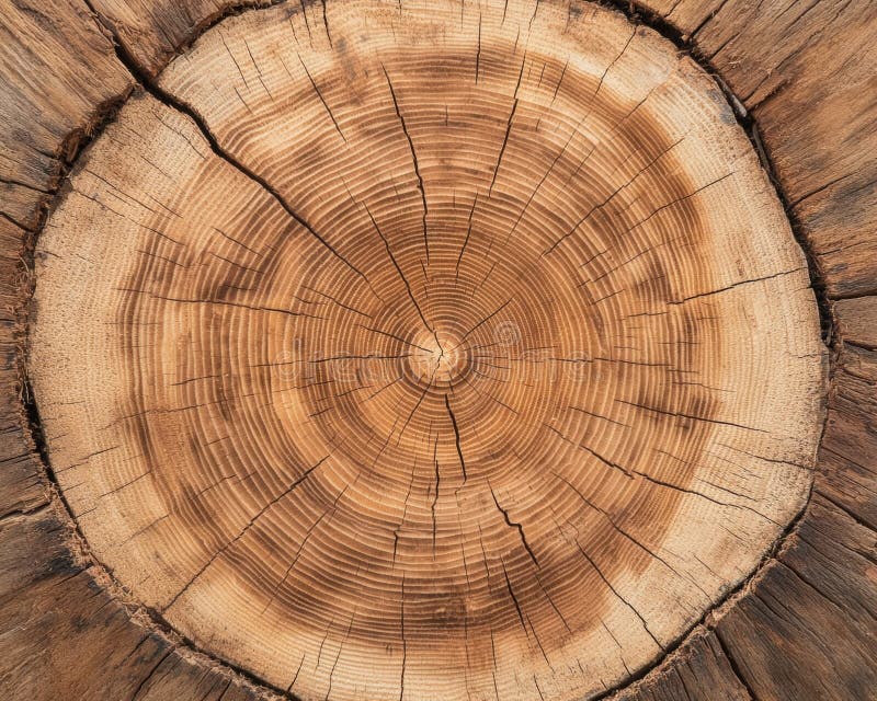 Detailed Cross-section of a Tree Trunk Stock Illustration ...