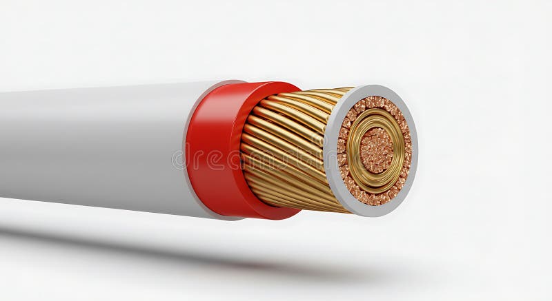 Detailed Cross-section View of a High-quality Electrical Wire Showing ...