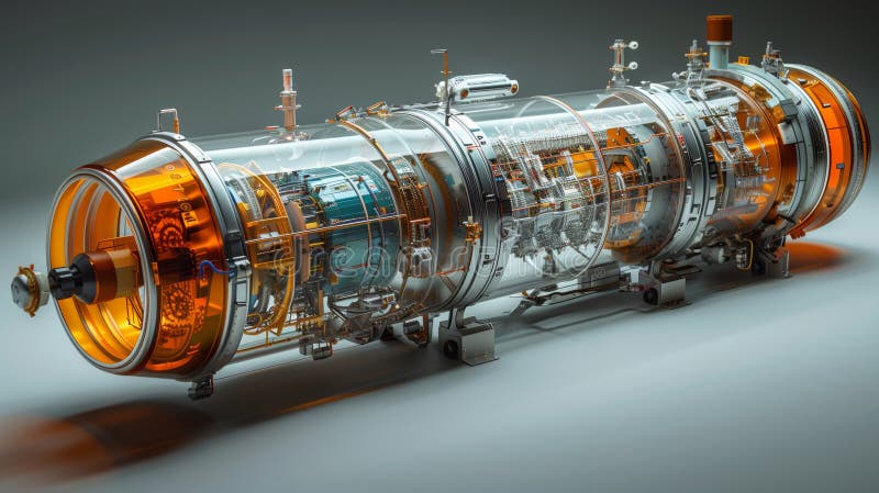 Cross-Section View of a Small Satellite with Internal Components Stock ...