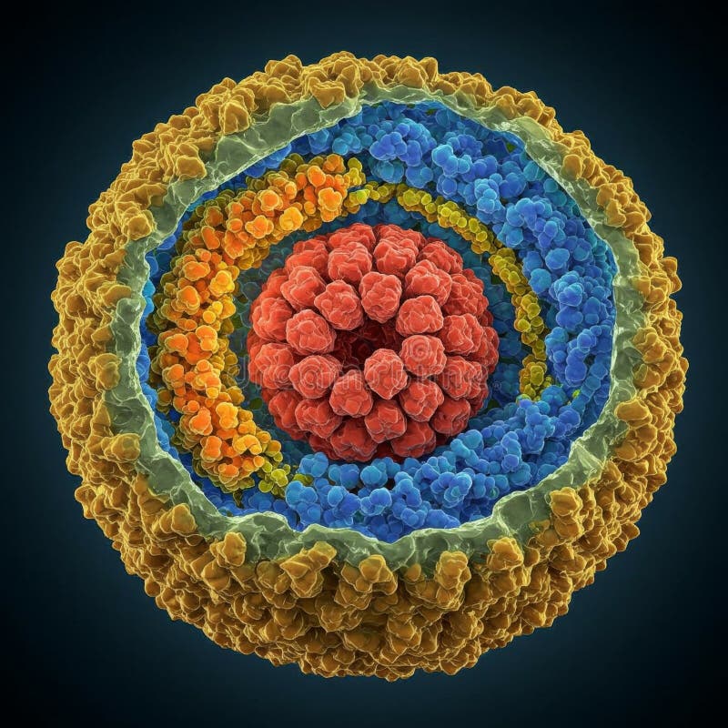Detailed Cross Section of a Virus Particle Stock Illustration ...