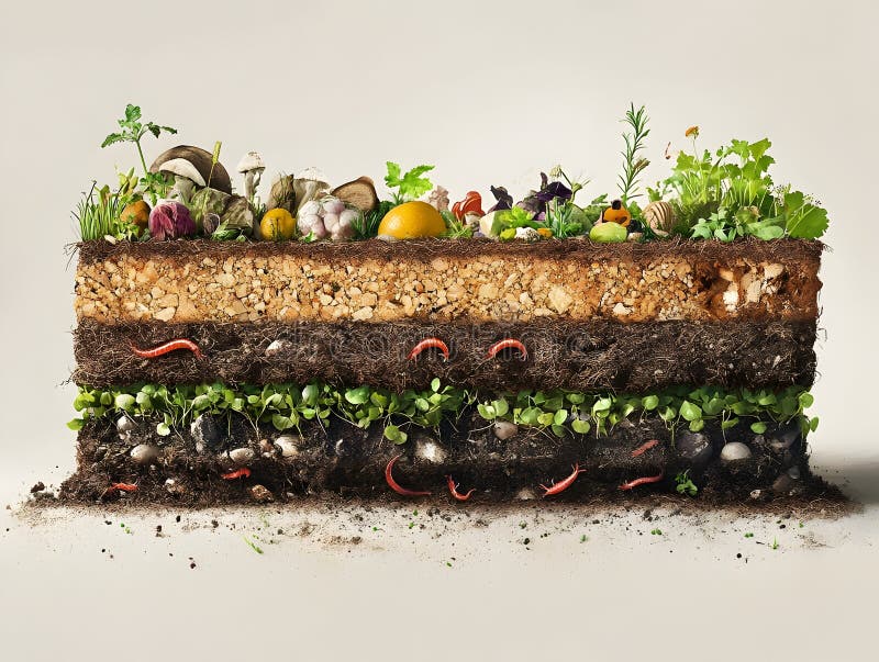 Detailed Cross Section of a Well Maintained Compost Bin Showcasing the ...