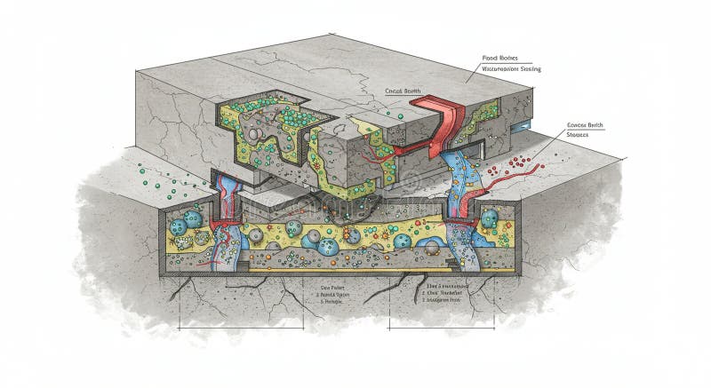 A Detailed Cross-sectional Illustration Showcases a Complex Underground ...