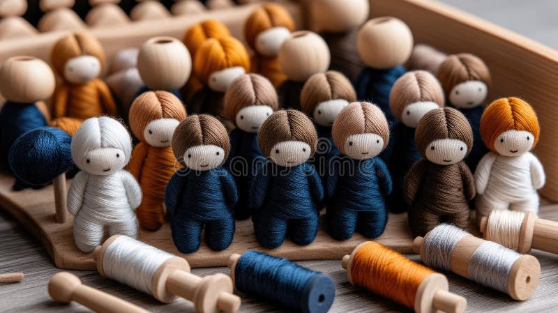 Detailed Cross-stitch Design Features Tiny Figures and Scattered ...