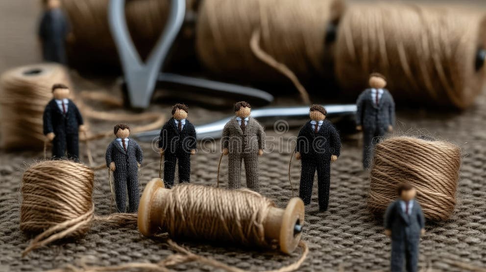 Detailed Cross-stitch Design Features Tiny Figures and Scattered ...