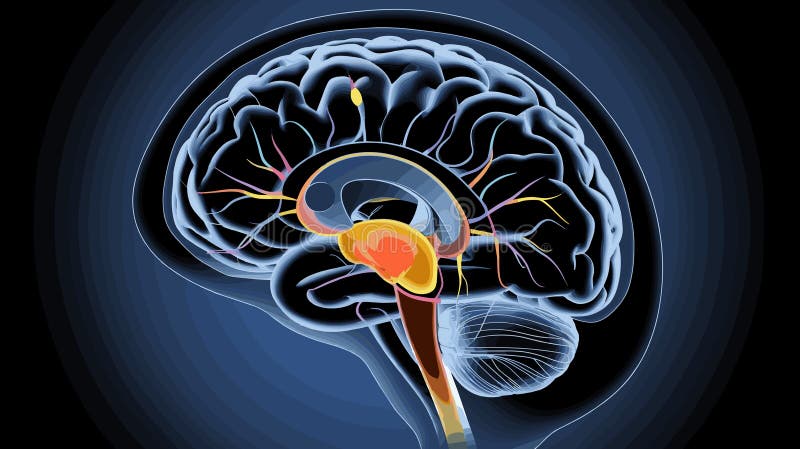 A Detailed CT Scan of a Human Brain, Highlighting Neural Pathways and ... A Detailed CT Scan of a Human Brain, Highlighting Neural Pathways and ...