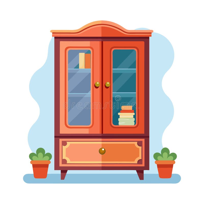 Detailed Cupboard Vector Design – Clean White Background Stock Vector ...