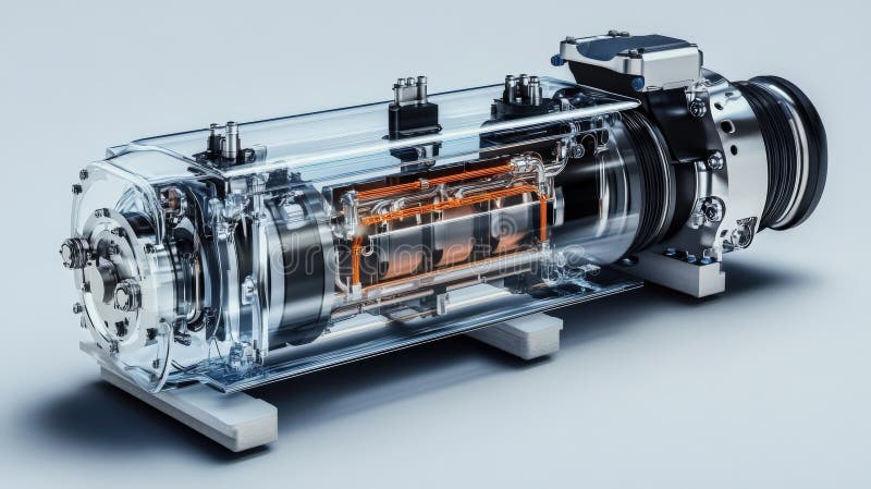 Detailed Cutaway of Advanced Hydrogen Fuel Cell Powering Compact ...