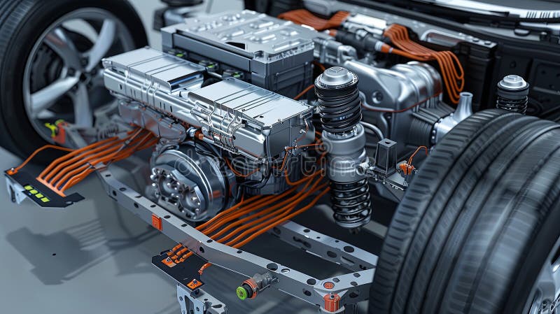 Detailed Cutaway Illustration Inside an Electric Car Engine AI Image ...