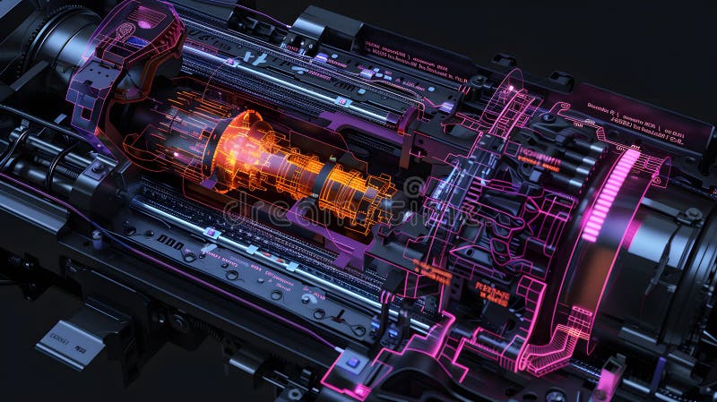 Detailed Cutaway View of an Automatic Transmission. Stock Illustration ...