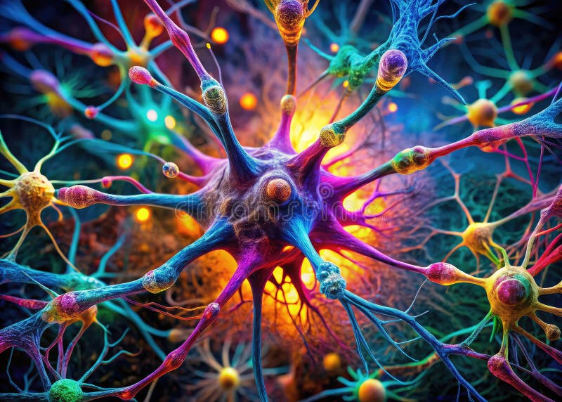 Detailed 3D AI-Generated Illustration of a Macro Synaptic Connection ...