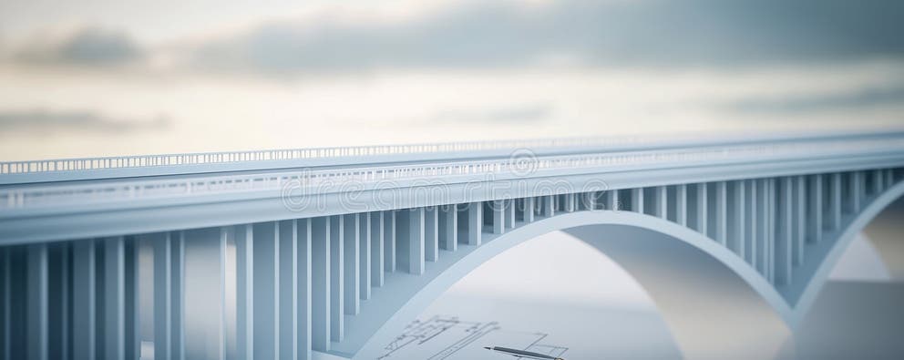 Detailed 3D Architectural Rendering of Bridge Concept Stock ...
