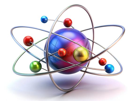Detailed 3D Atomic Model Visualization Electron Orbitals Nucleus and ...
