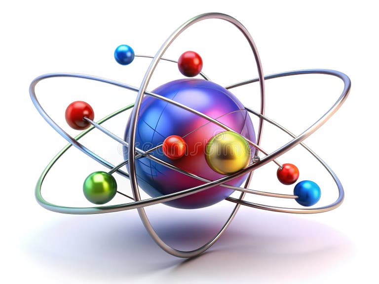 Detailed 3D Atomic Model Visualization Electron Orbitals Nucleus and ...