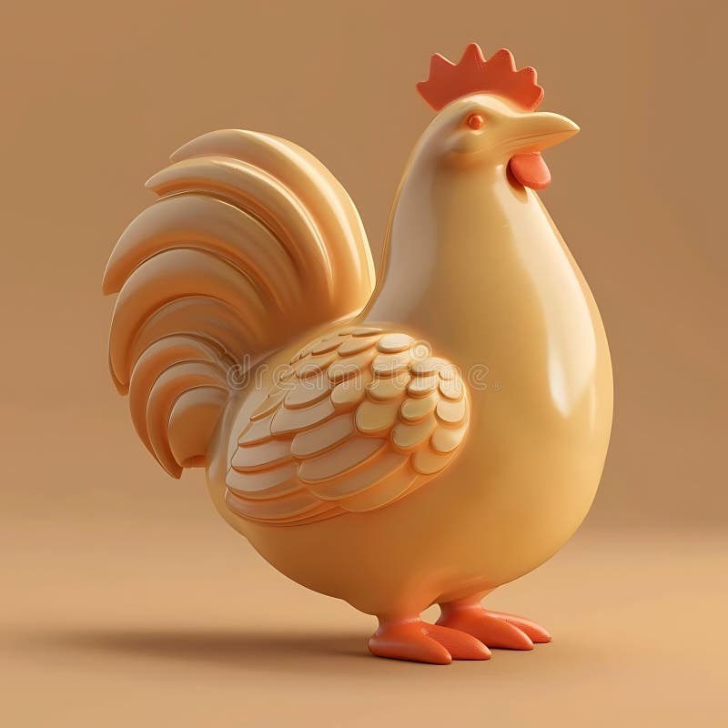 Detailed 3D Clay Chicken Rendering Featuring Rich Textures and ...