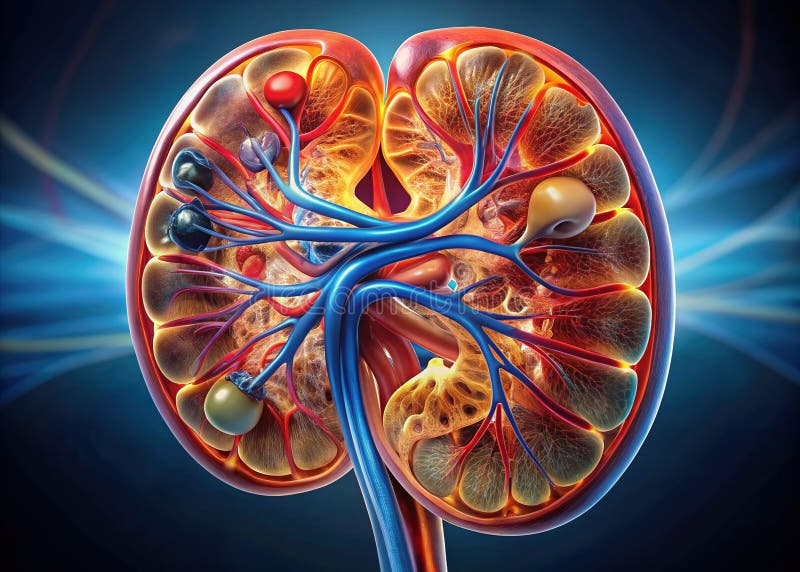 Detailed 3D Human Kidney Anatomy Render a Comprehensive Visual Guide To ...