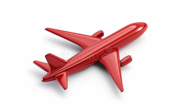 Detailed 3D Icon of an Airplane on a White Background Stock ...