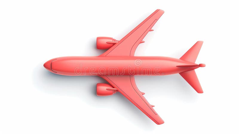 Detailed 3D Icon of an Airplane on a White Background Stock ...