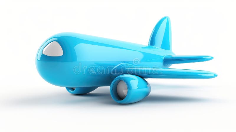 Detailed 3D Icon of an Airplane on a White Background Stock ...