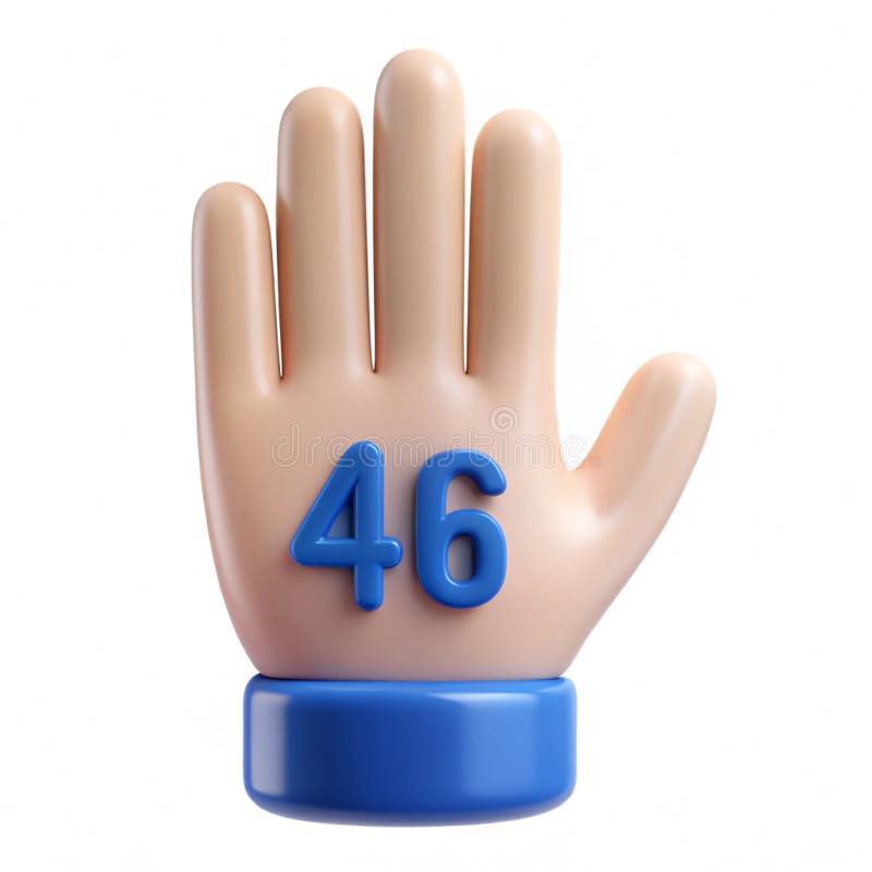 3D Hand Palm Gesture Icon Isolated on White Background Stock ...