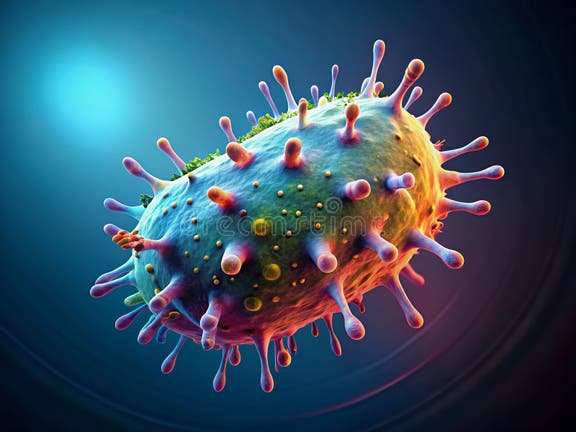 Detailed 3D Illustration of a Bacteria Cell a Microscopic View into ...