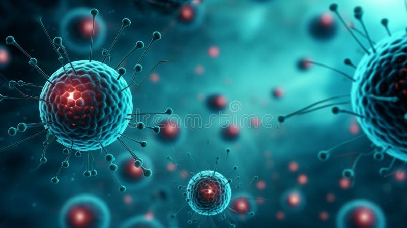 Microscopic View of Cancer Cells Stock Illustration - Illustration of ...