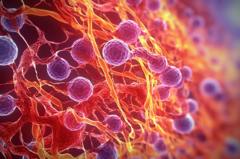 A Detailed 3D Illustration of Cellular Structures Inside the Human Body ...