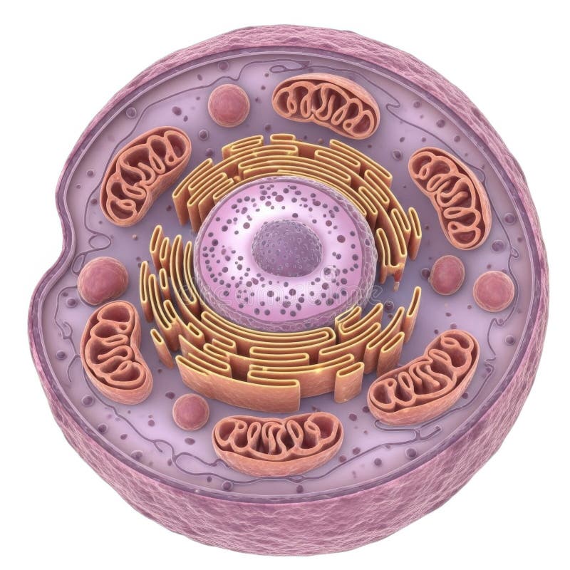 Detailed 3d Illustration of a Eukaryotic Cell S Internal Structures and Organelles Isolated on ...