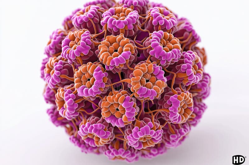 Detailed 3D Illustration of HPV Virus Isolated on White Background ...