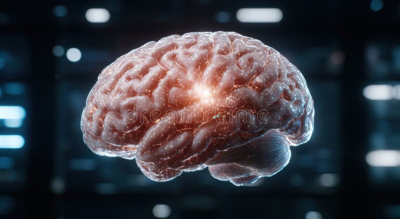 Detailed 3D Illustration of the Human Brain Stock Illustration ...