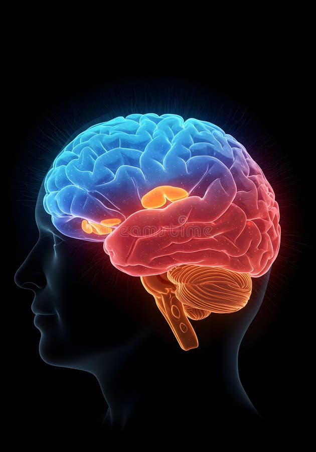 Human Brain Anatomy Illustration Stock Illustration - Illustration of ...