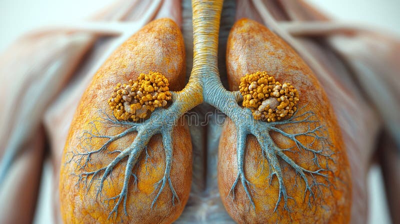 Damaged Human Lungs Depicting Effects of Smoking and Diseas Detailed 3d ...