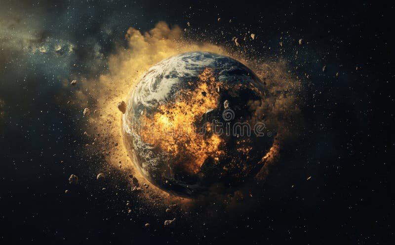 Detailed 3D Illustration of the Moon Exploding in 5K - Realistic ...