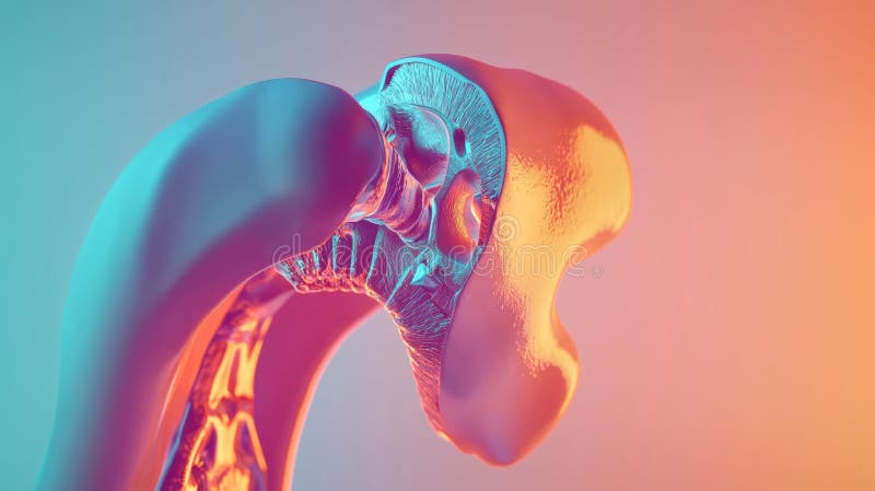 3D Shoulder Endoprosthesis Implant with Cutaway View for Medical ...