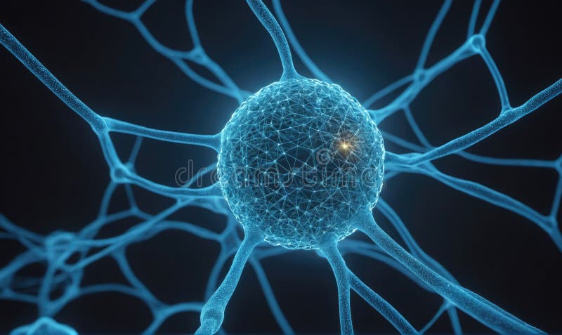 A Close-up Image of a Neuron, a Nerve Cell, with Intricate Branches ...
