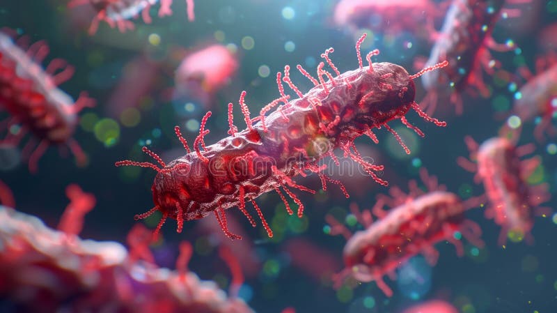 Detailed 3D Illustration of Streptococcal Bacteria Surrounded by ...