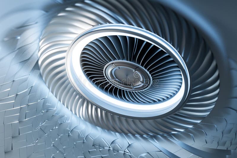 A Detailed 3D Illustration of a Ventilation Fan with Airflow Simulation ...