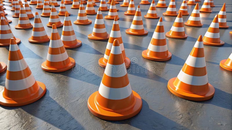Detailed 3D Isometric Traffic Cones HyperRealistic Visualization for ...
