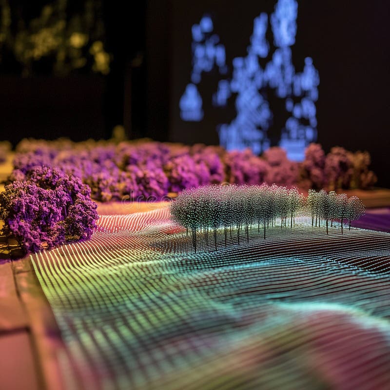 3D Landscape Model Featuring Vibrant Colors and Intricate Details ...