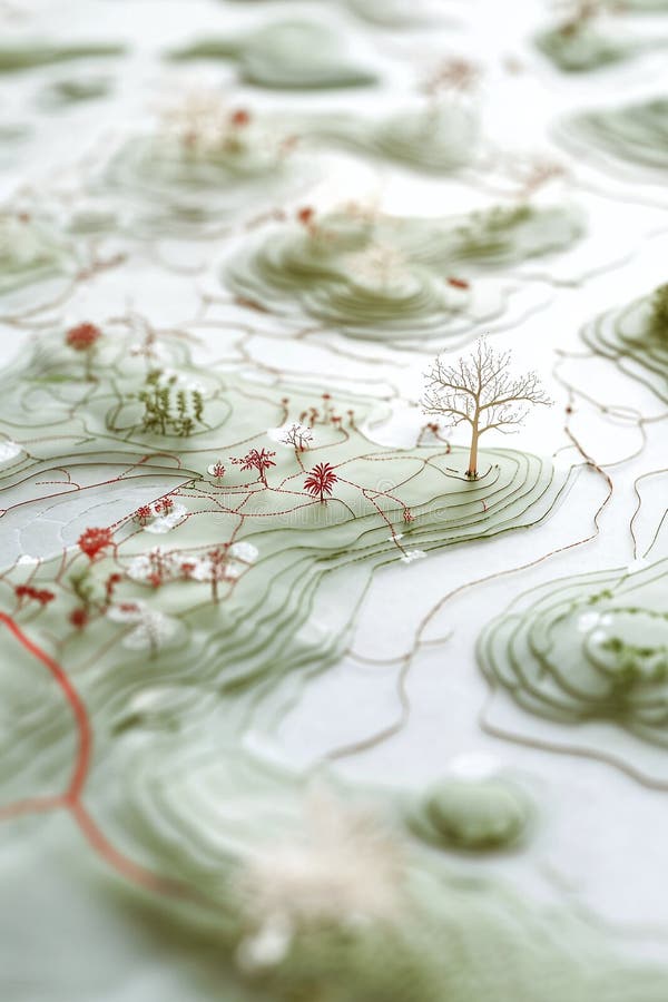 A Detailed 3D Map Showing Agricultural Regions with Spatial Connections ...