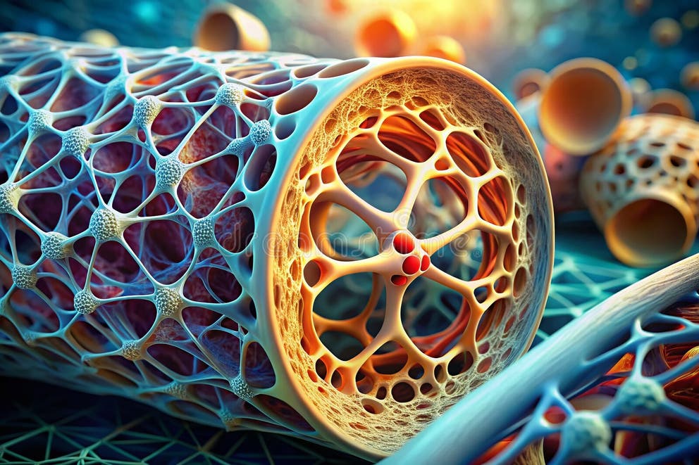 Detailed 3D Microscopic View of Compact Bone Structure Unveiling the ...