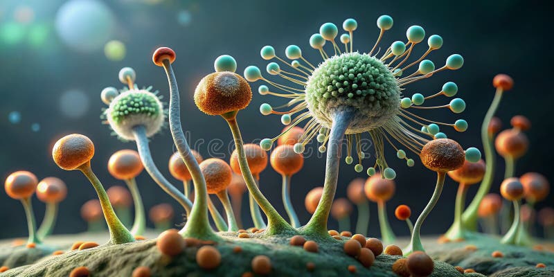 Detailed 3D Microscopic Visualization of Trichosporon Fungus Exploring ...