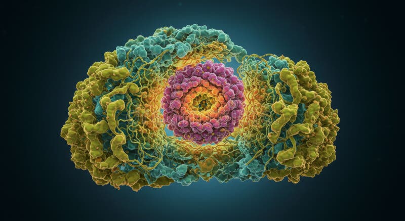 3D Model of a Protein Molecule Stock Illustration - Illustration of ...