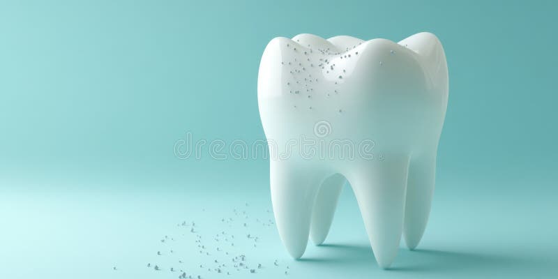 A Detailed 3D Model of a Decayed Tooth with Plaque, Emphasizing Crucial ...