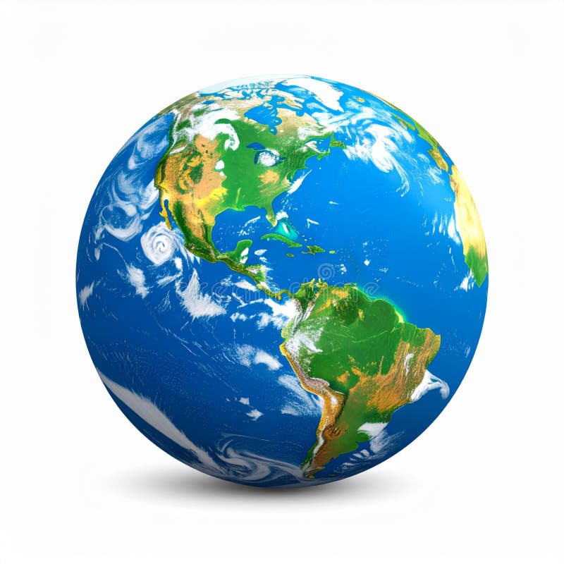 Detailed 3D Model of Earth Globe Showing Continents and Oceans Stock ...