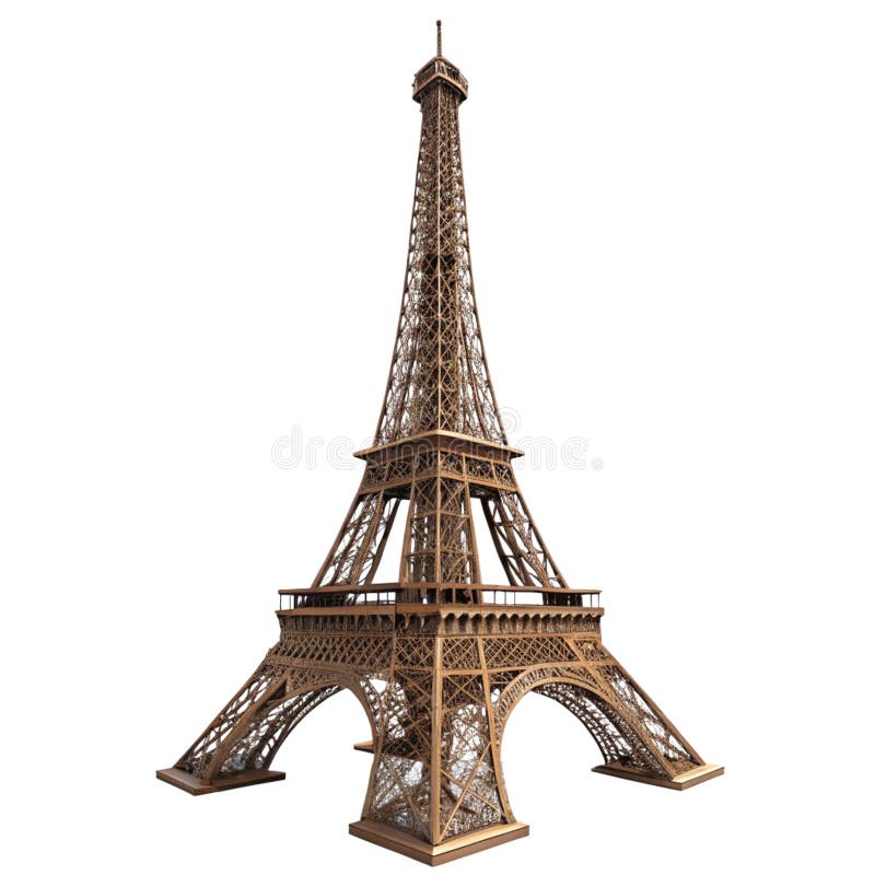 Detailed 3D Model of the Eiffel Tower Stock Illustration - Illustration ...