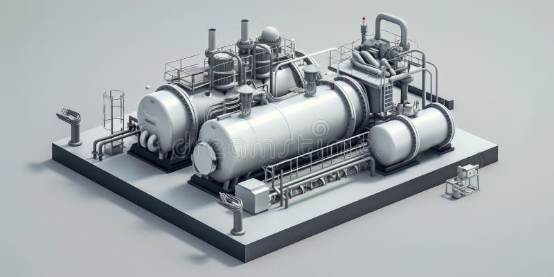 A Detailed 3D Model of a Gas Plant. Ideal for Industrial Projects Stock ...
