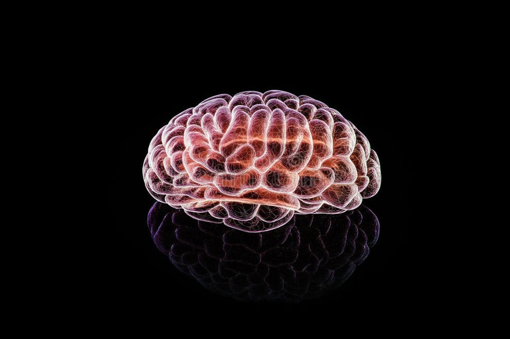 Detailed 3D Model of Human Brain. Network of Interconnected Structures ...