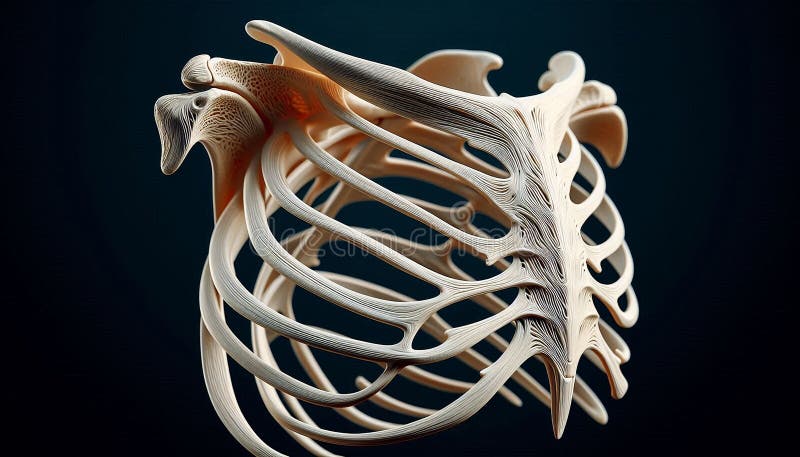 Detailed 3D Model of Human Rib Structure Stock Illustration ...
