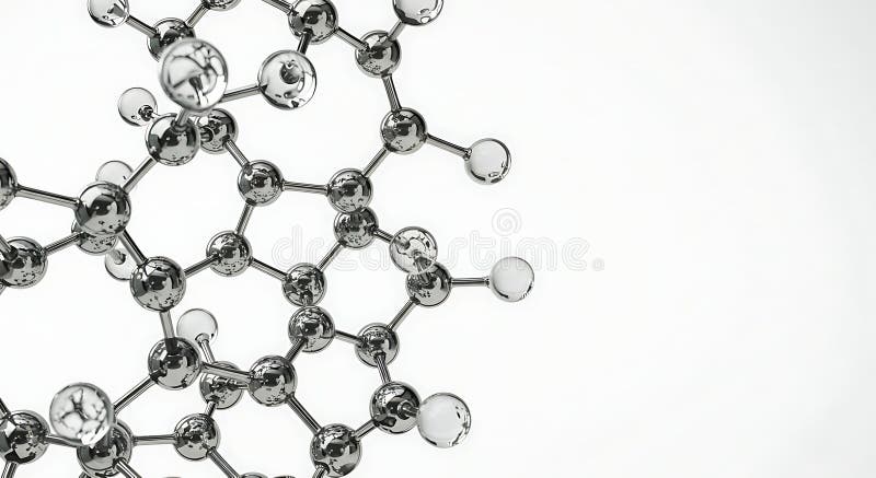 Detailed 3D Model of a Metallic Molecular Structure Stock Illustration ...