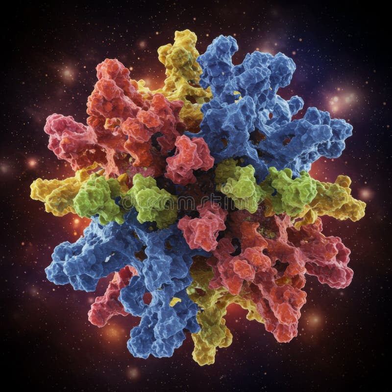 3D Model of a Protein Molecule Stock Illustration - Illustration of ...